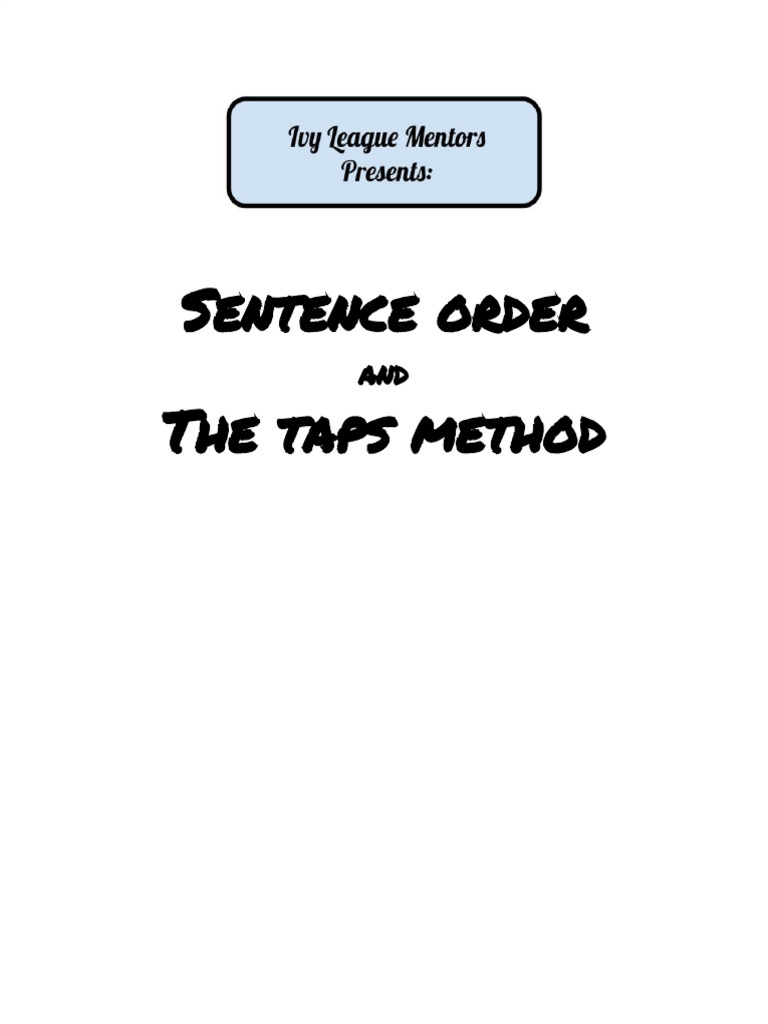 Sentence Order The Taps Method | PDF | Particle Physics | Predation