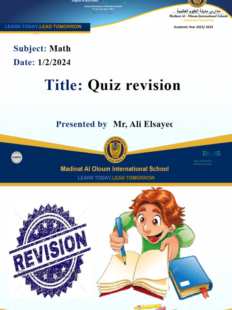 Quiz Revision (Topic 8) | Download Free PDF | Psychology | Mathematics