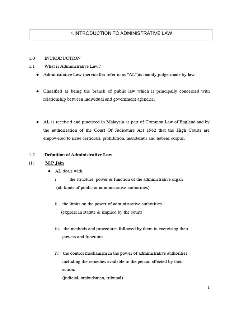 LAW 309 Administrative Law Notes | PDF | Social Science | Law