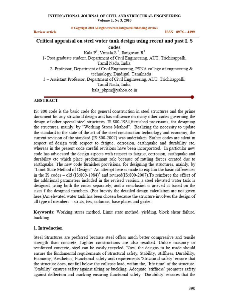 Steel Tank | PDF | Buckling | Strength Of Materials
