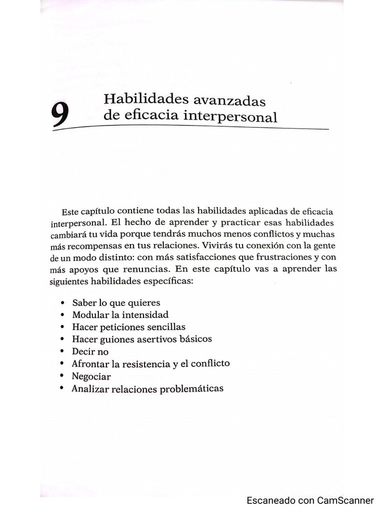 Cap 9. Habilidades Avanzadas de Eficacia Interpersonal | PDF