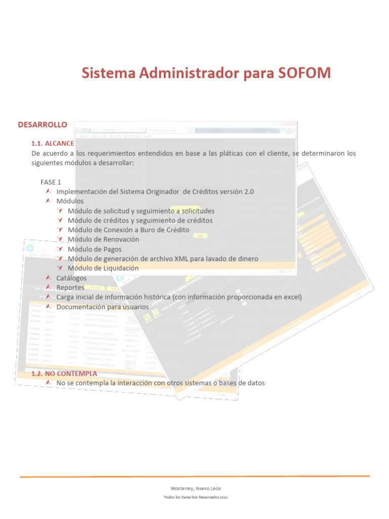 Sistema SOFOM: Módulos y Requerimientos | PDF | Servidor (Computación) | Informática