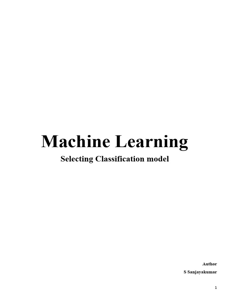 Machine Learning Model | PDF | Receiver Operating Characteristic | Regression Analysis