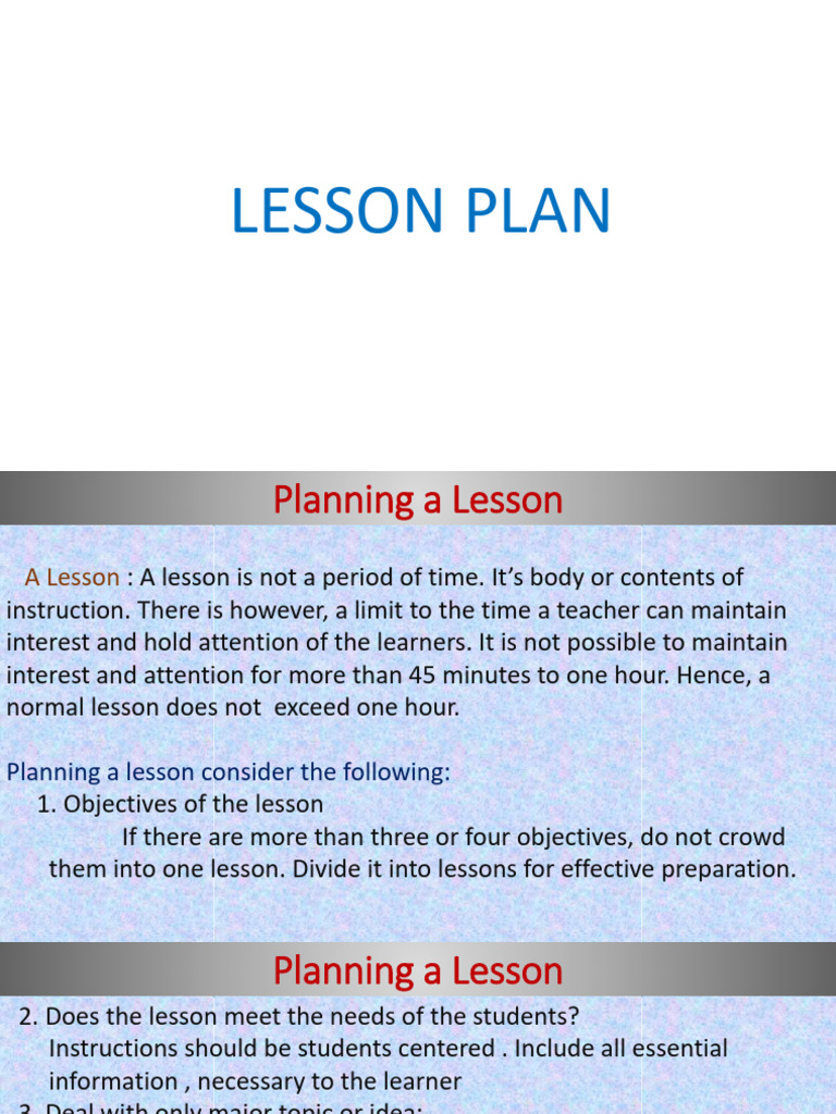 UNIT IV-lesson 1-Lesson Plan | PDF | Learning | Lesson Plan
