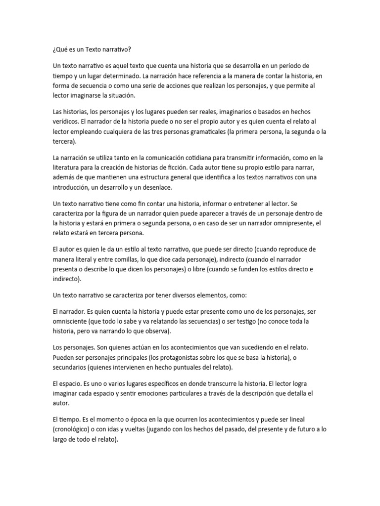 Resumen de Tipos de Texto | PDF | Narración