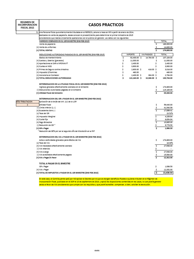 Casos Practicos Rif 2015 | PDF