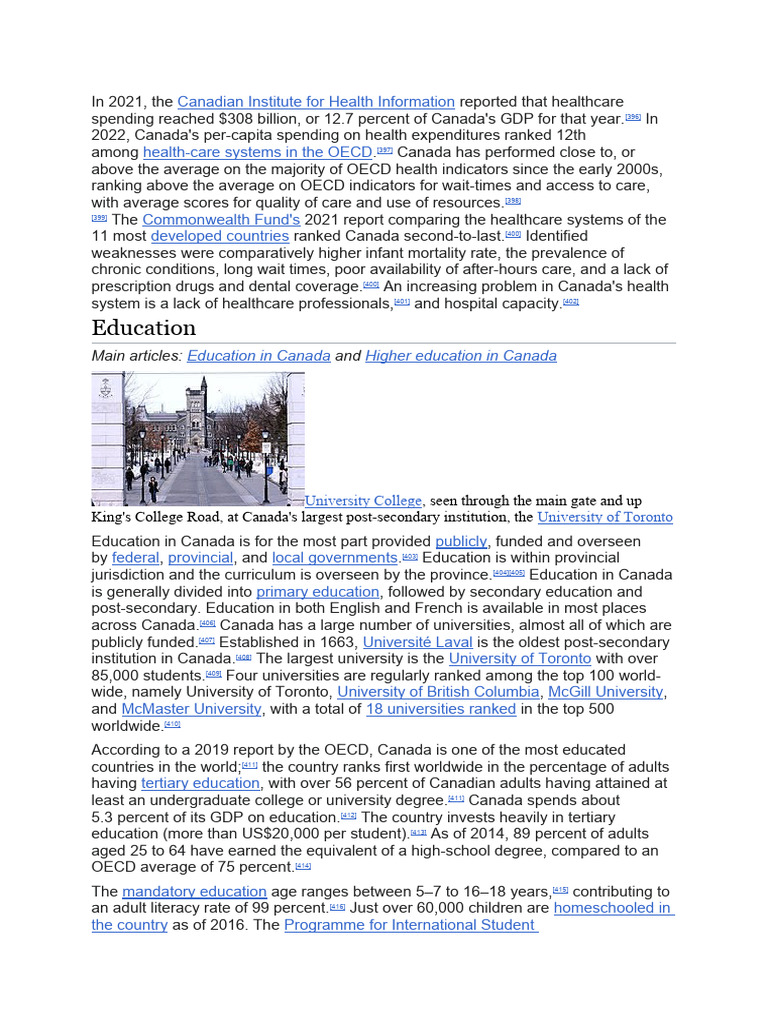 Education: Main Articles: and | PDF | Public Services | Social Programs