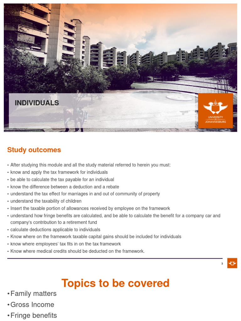 Module 7 - Individuals 2023 - Lecture Slides | PDF | Employee Benefits | Expense