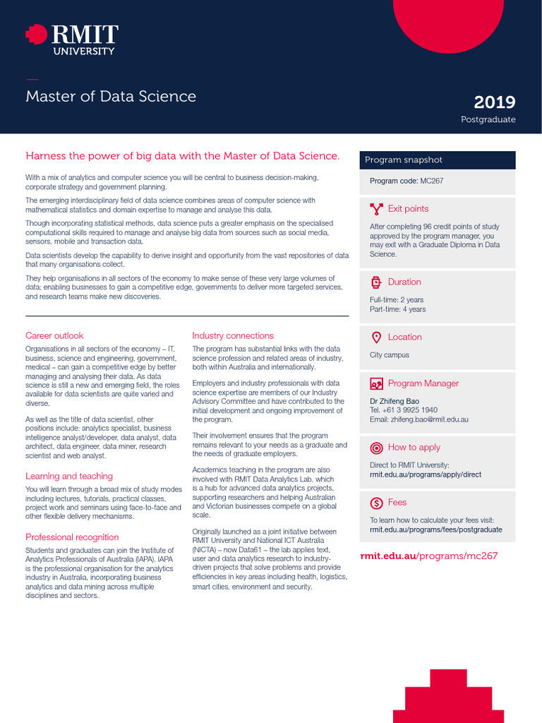 mc267 Master of Data Science Course Brochure | PDF | Data Science ...