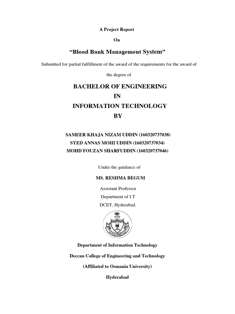 Blood Bank Management System | PDF | Use Case | Blood Donation