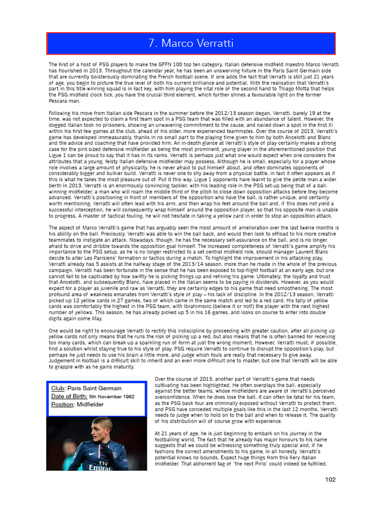 Marco Verratti | Download Free PDF | Football Codes | Sports Marco Verratti | Download Free PDF | Football Codes | Sports