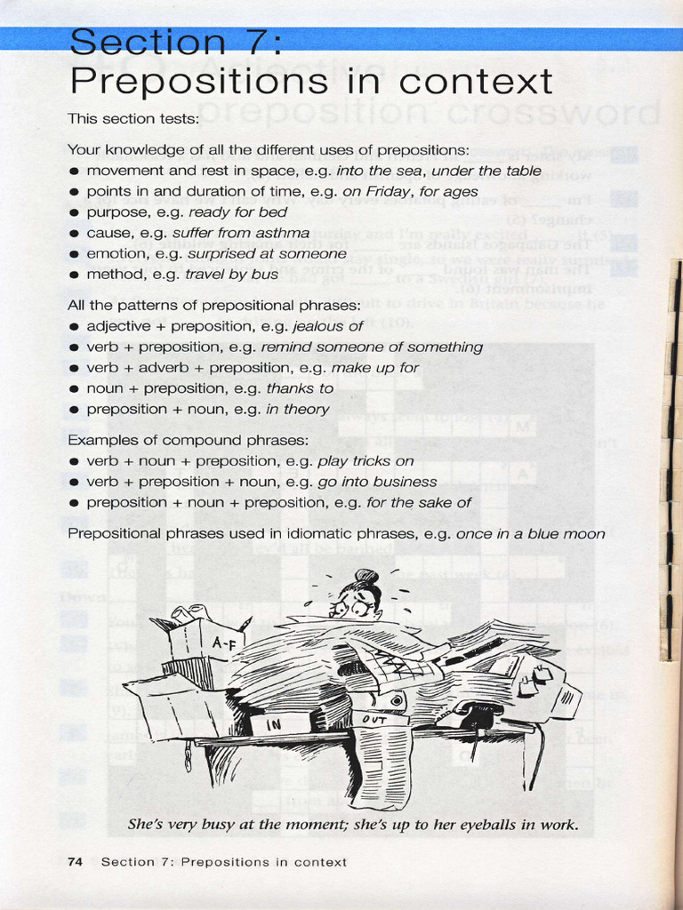 Test Your Prepositions - Section 7 | PDF