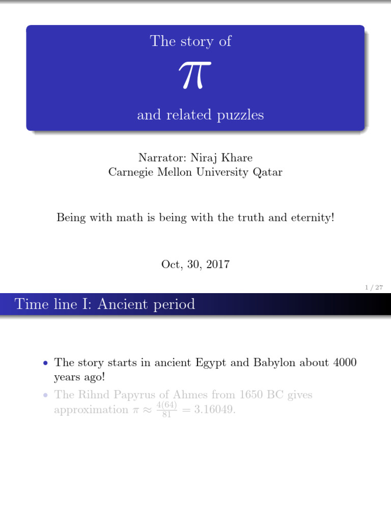 Story of Pi | Download Free PDF | Euclidean Plane Geometry | Elementary ...