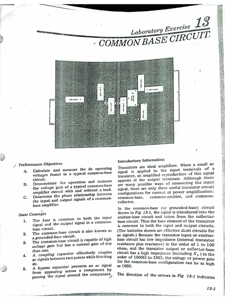 Common Base Circuit.13 | PDF