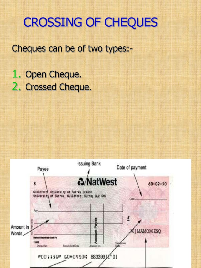Crossing of Cheques | PDF | Negotiable Instrument | Cheque
