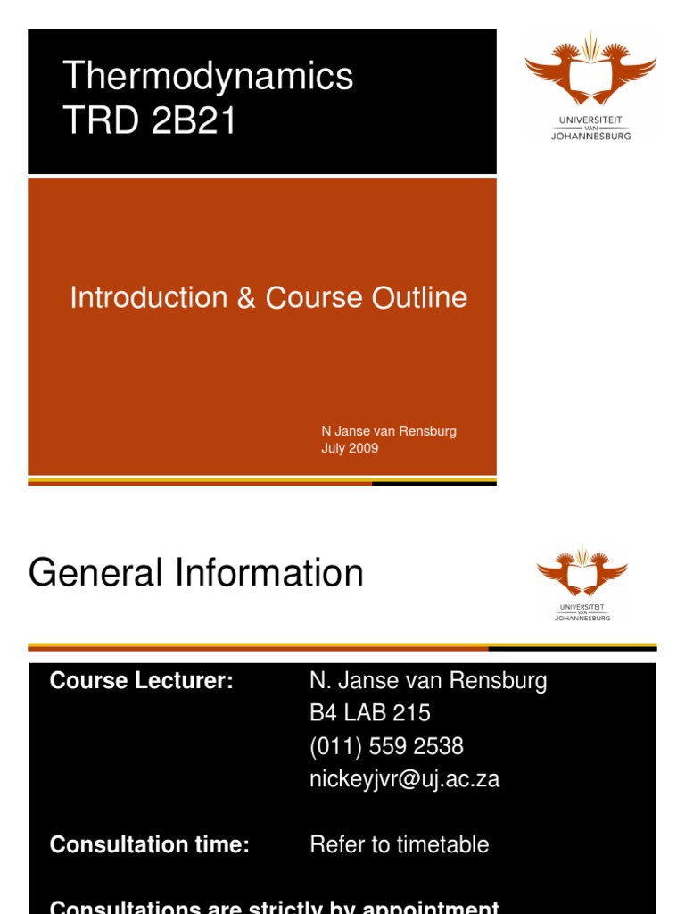 Thermodynamics Course Outline | PDF | Thermodynamics | Entropy