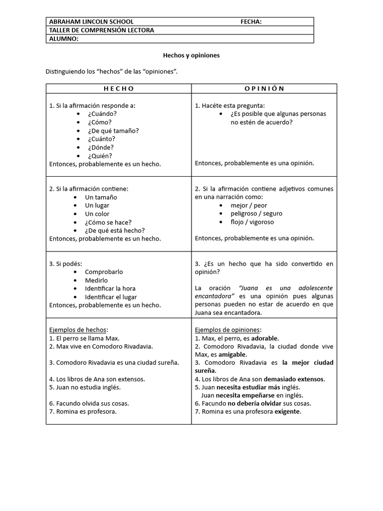 Hechos y Opiniones | PDF