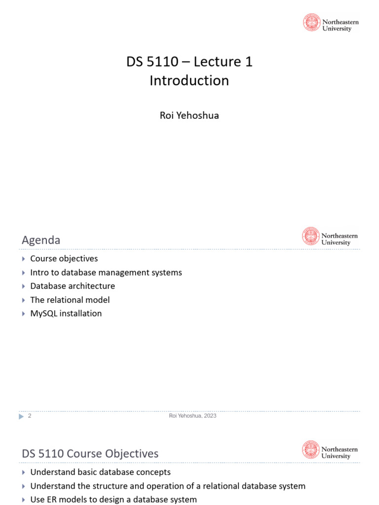 Lecture 1 - Introduction | PDF | Databases | My Sql