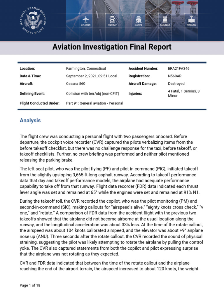 NTSB Final Report - N560AR | PDF