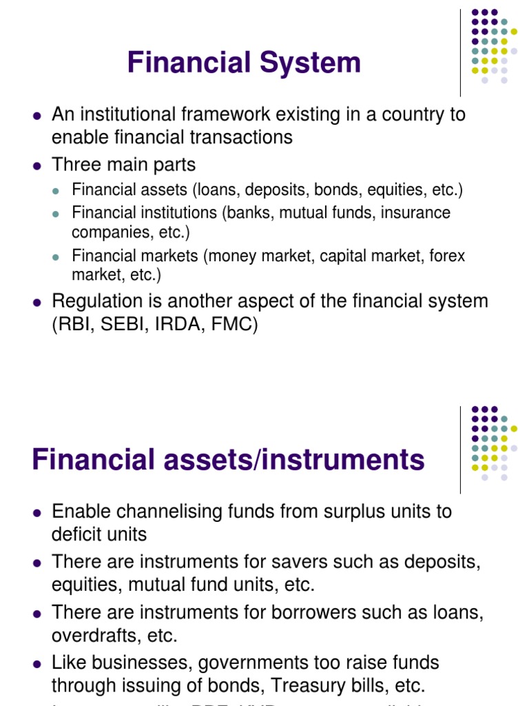 Overview of Financial Systems and Markets | PDF | Financial Markets ...
