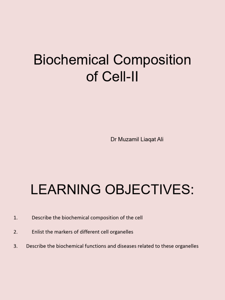 1st Year FND21, BIOCHEMICAL COMPOSITION OF CELL-II - 24022021 | PDF ...