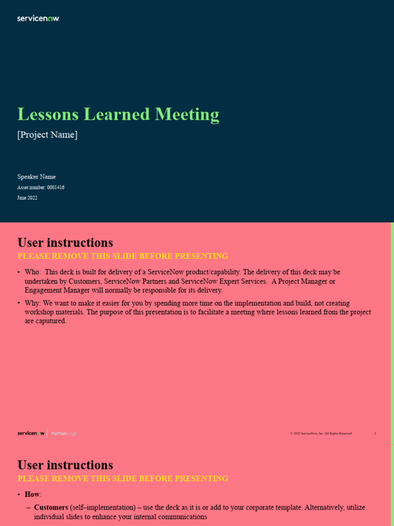 Lessons Learned Meeting Template | PDF | Human Communication ...
