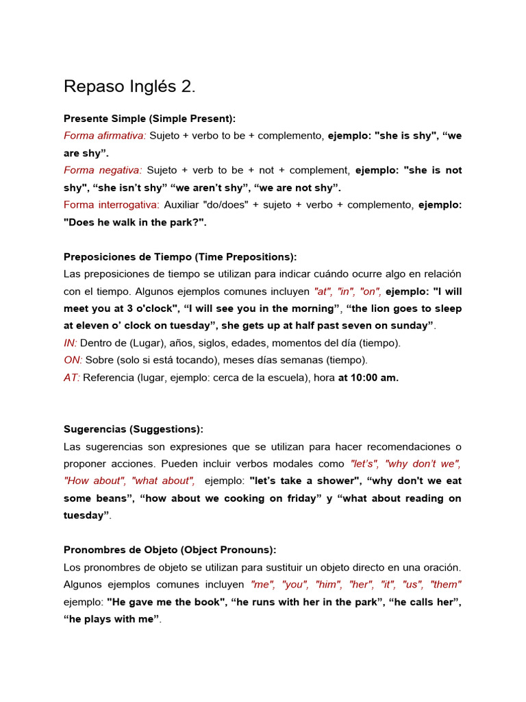 Repaso | PDF | Gramática | Sintaxis