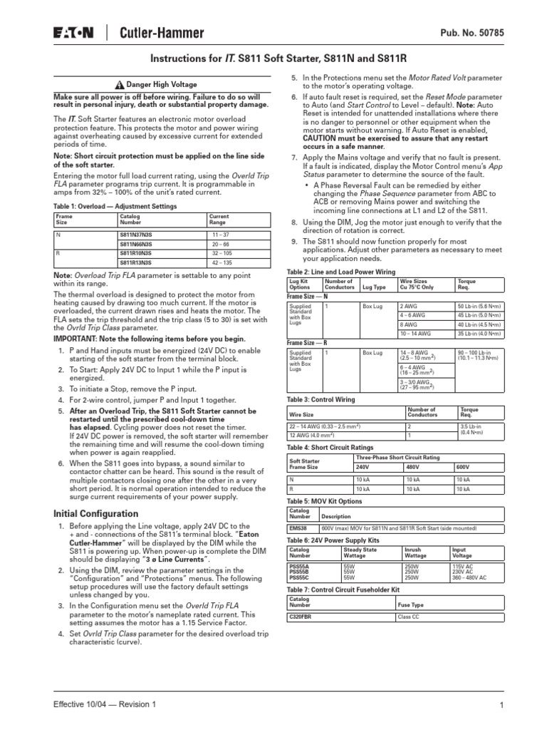 S811 Soft Starter Installation Guide | PDF | Science & Mathematics ...