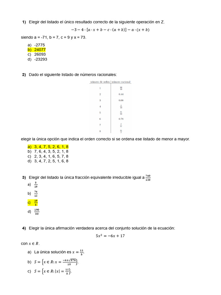 Examen Modelo 2024 - Matematica 4 | PDF