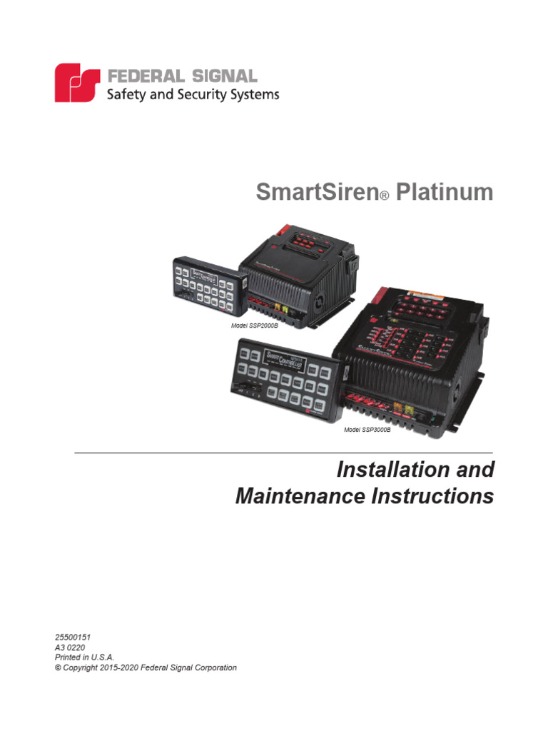 SmartSiren Platinum Amplifier Manual 25500151 | PDF | Loudspeaker | Relay
