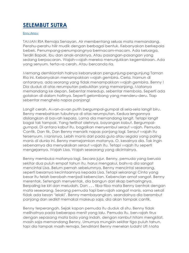 Selembut Sutra by Enny Arrow Homo | PDF