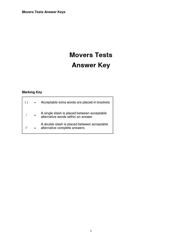 Movers KeyforTS | PDF