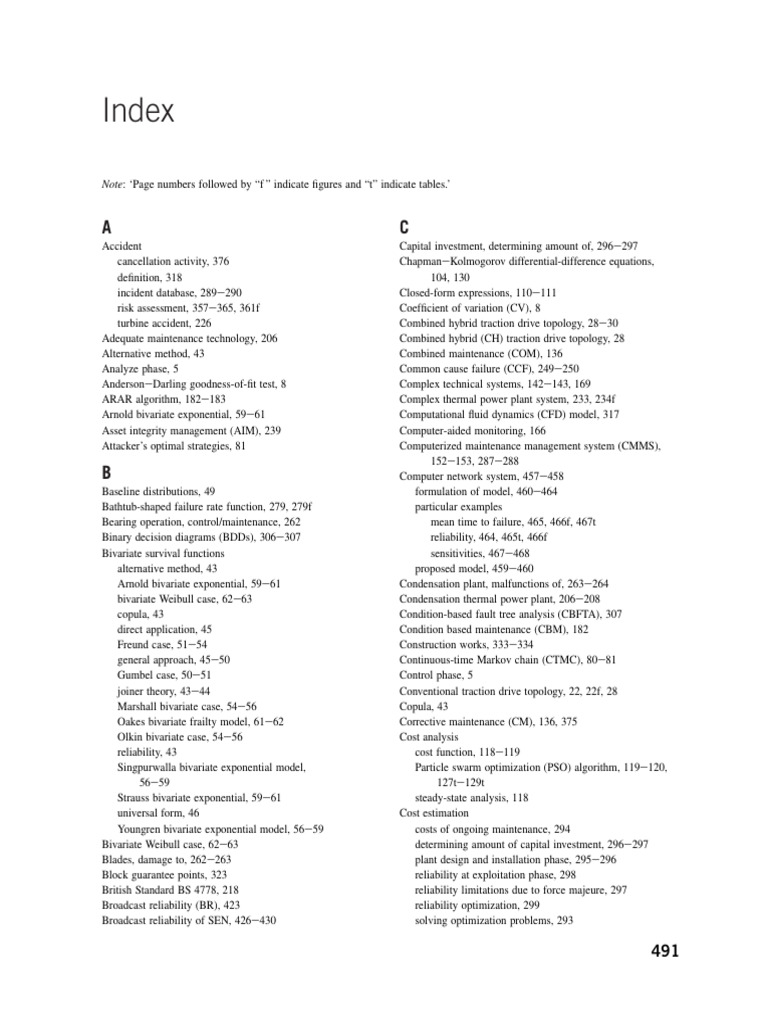 Comprehensive Index of Reliability Methods | PDF | Reliability Engineering | Risk