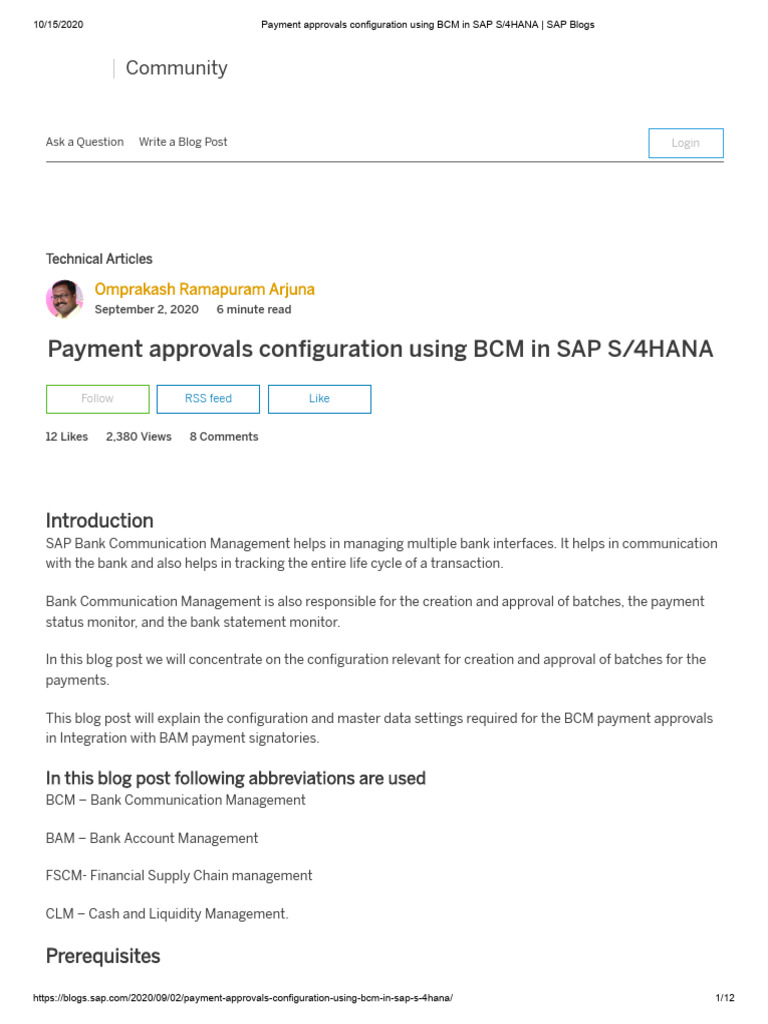 Payment Approvals Configuration Using BCM in SAP S - 4HANA | PDF | Finance & Money Management ...