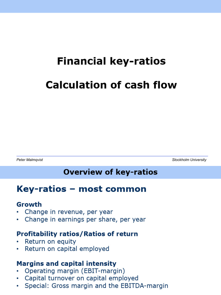 1c. Key Ratios, Cash Flow - Calculations v2 | PDF