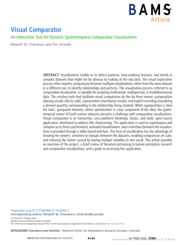 Cherukuru and Scheitlin - 2020 - Visual Comparator An Interactive Tool For Dynamic | PDF ...