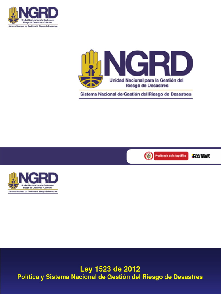 Ley 1523 Política y SNGRD | PDF