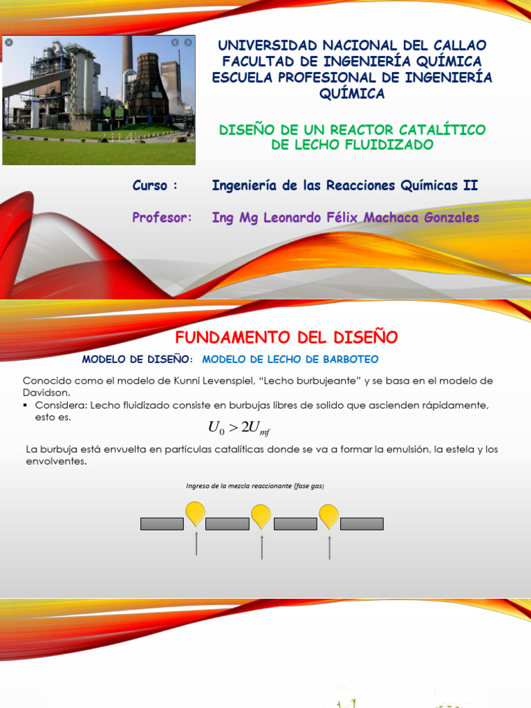 Diseño Reactor Cata. Lecho Fluidizado | PDF | Reactor Quimico | Sector secundario de la economía