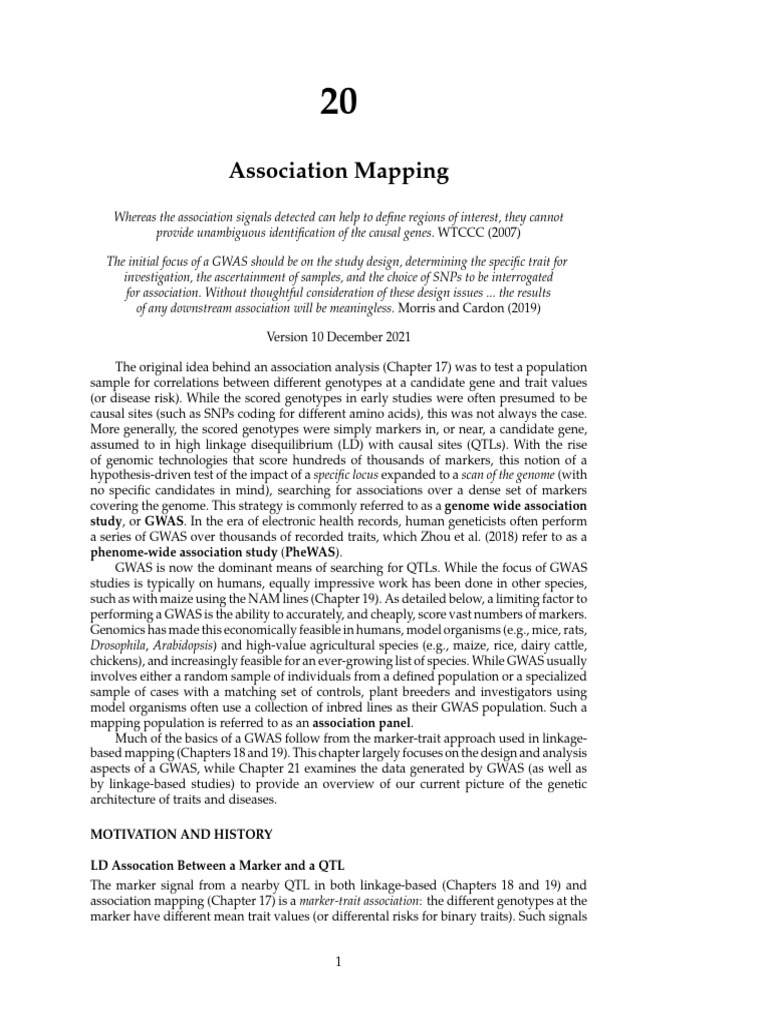 Chapter20 Refs 10 Dec 21 | PDF | Genome Wide Association Study | Quantitative Trait Locus