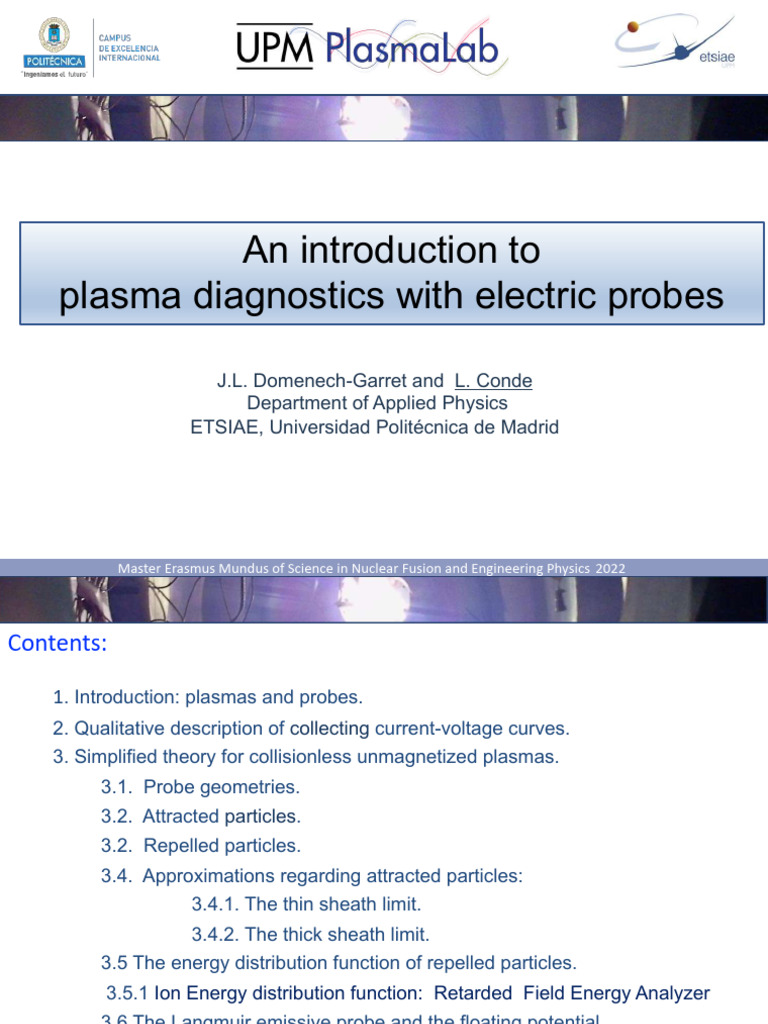 Luis Lang Probe | PDF | Plasma (Physics) | Electricity