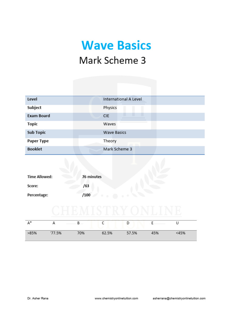 18.3 Wave Basics CIE IAL Physics MS Theory Unlocked | PDF | Student ...