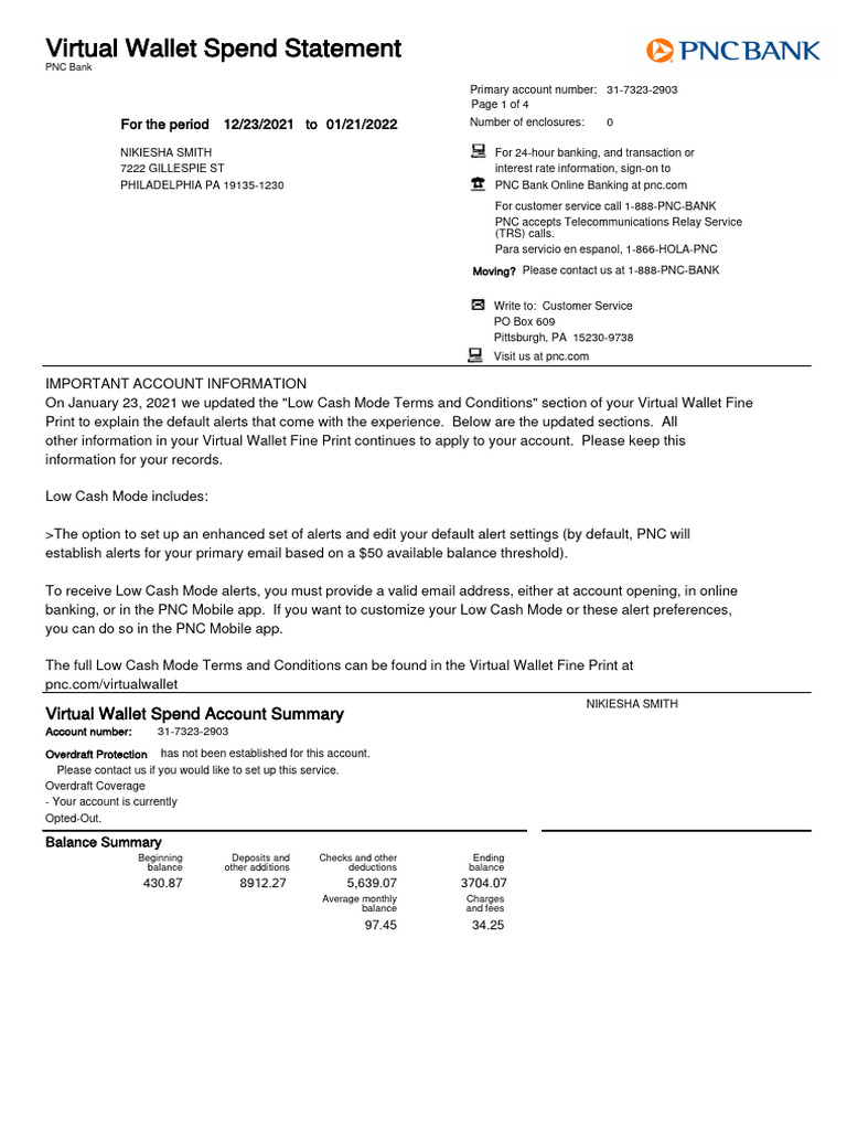 Statement 2022 01 21 | Download Free PDF | Debit Card | Overdraft