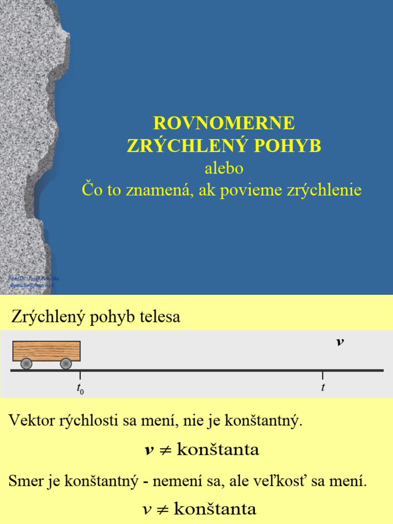 .FYZIKA Rovnomerne - Zrýchlený.pohyb. | PDF