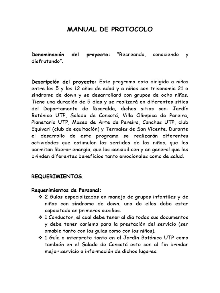 Manual de Protocolo | PDF