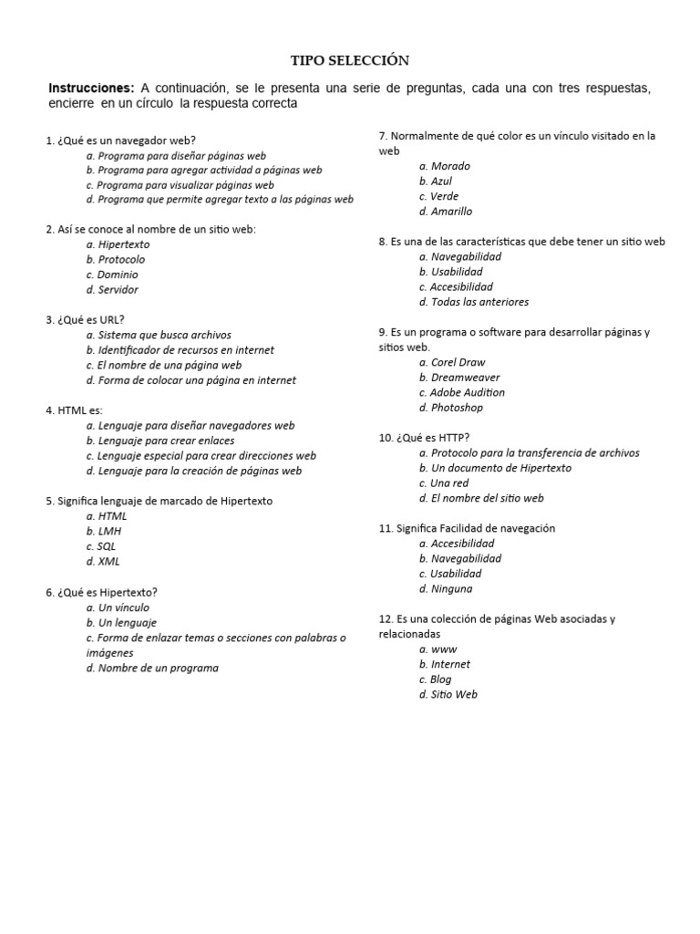 Prueba Diag Diseño Web 12mo | Descargar gratis PDF | Red mundial | Internet y web