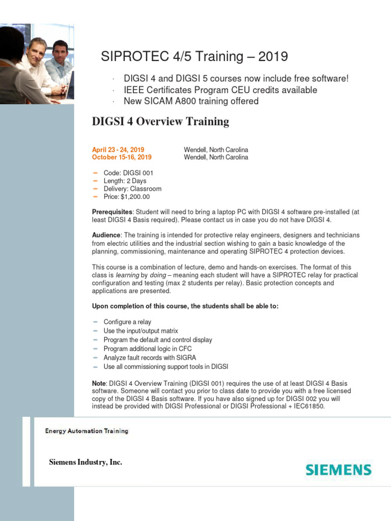 SIPROTEC & SICAM Training 2019 | PDF | Relay | Software