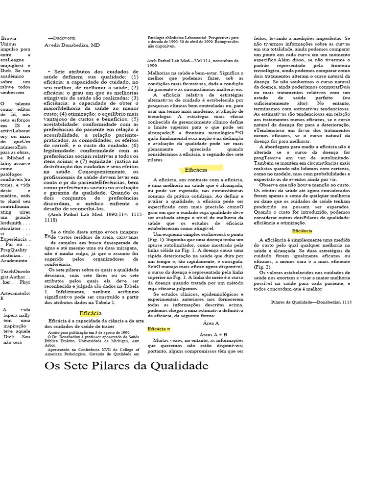 Sete Pilares da Qualidade de Donabedian | PDF | Sociedade | Science