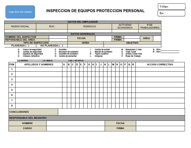 Inspección de EPP | PDF