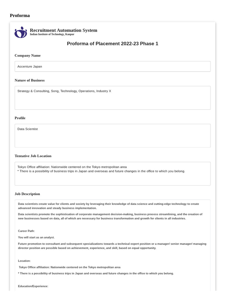Accenture Japan Data Scientist | PDF
