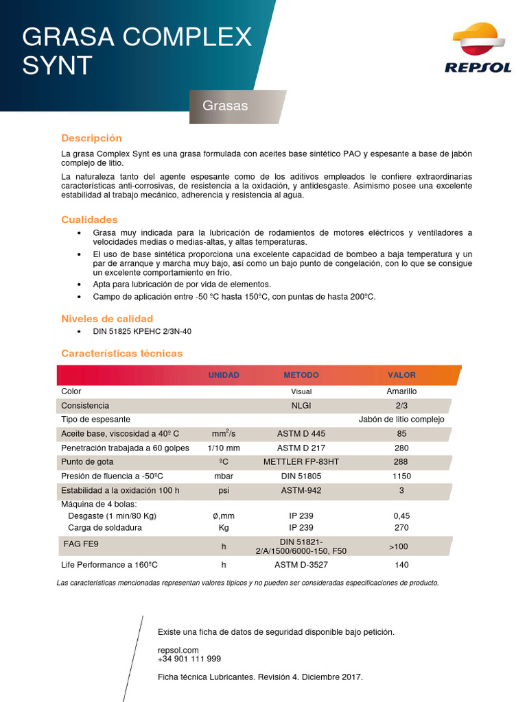 Grasa Complex Synt | PDF